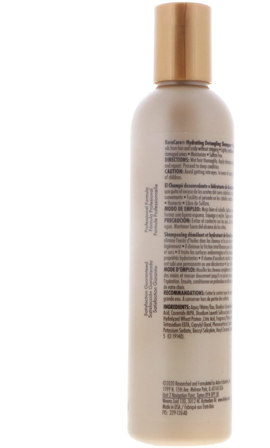 AVLON Keracare Hydrating Detangling Unisex Shampoo, 8 Ounce (Pack of 2)