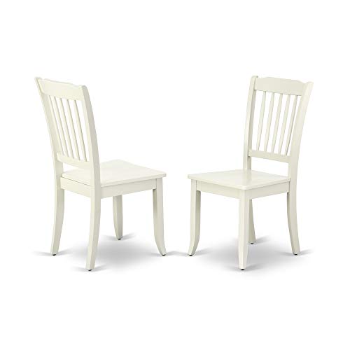 EAST WEST FURNITURE 7 Pc Dining-Room Set Dining Table With Self Storing Leaf And Six Wood Seat Dining Chairs.