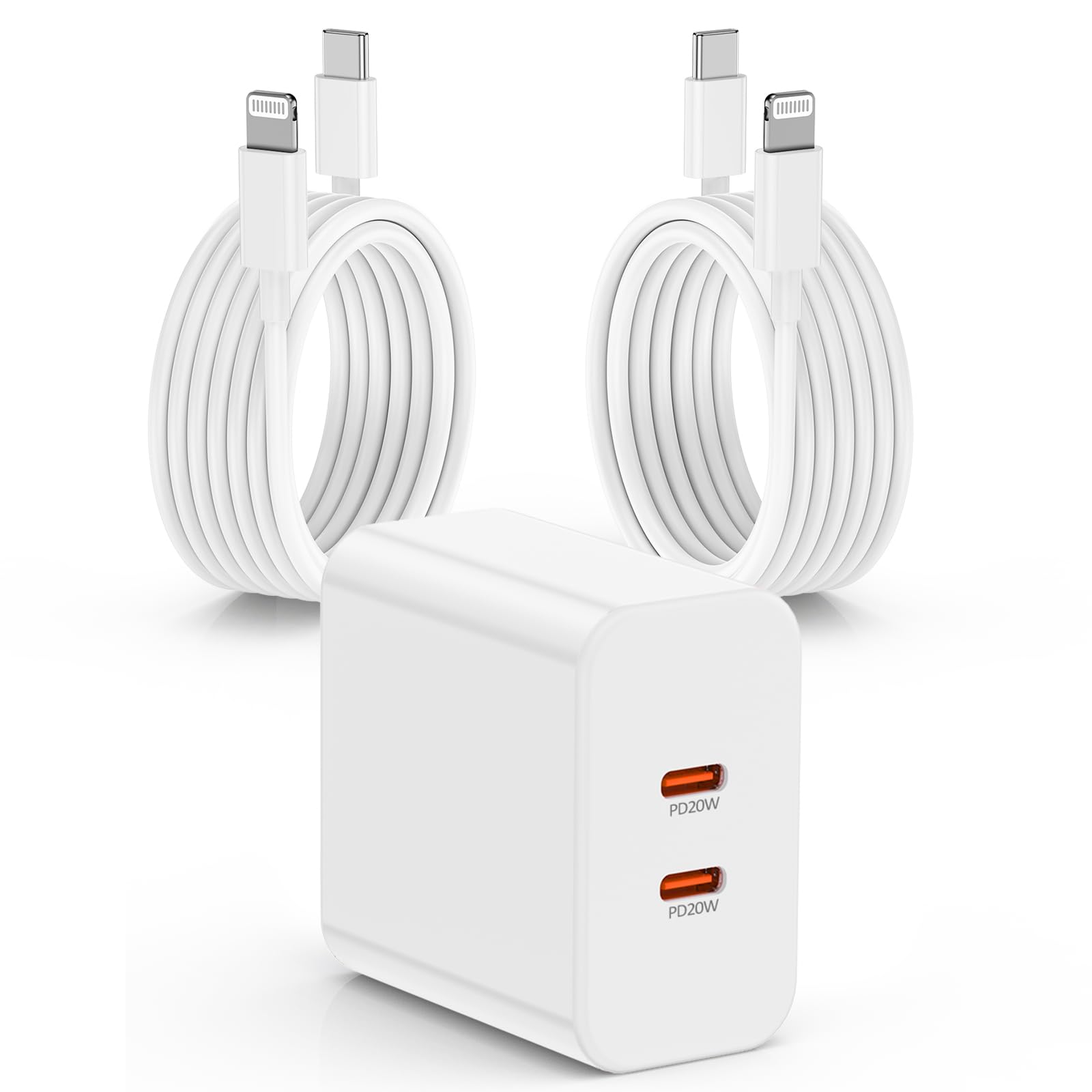 40W Fast Charger for iPhone 16 15 Pro Max Charger Fast Charging,2Pack Dual Port USB C Charging Block with 4Pack 3.3FT USB C to USB-C Charger Cord for iPhone 16 15 Plus/16 15 Pro Max/iPad Pro/Samsung