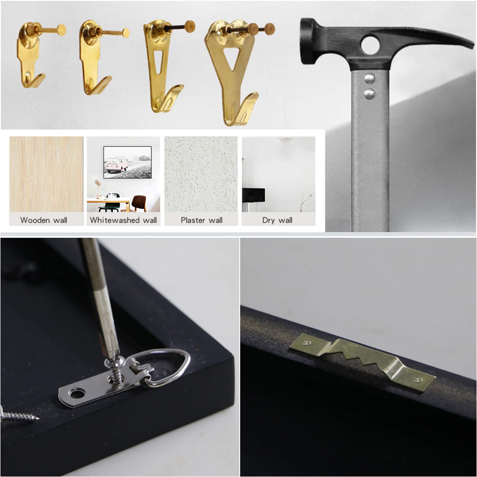 247Pcs Picture Hanging Kit Picture Hangers Includes HYTHOZO Heavy Duty Picture Frame Hooks,Nails with Hardware for Drywall,Holds10-100lbs
