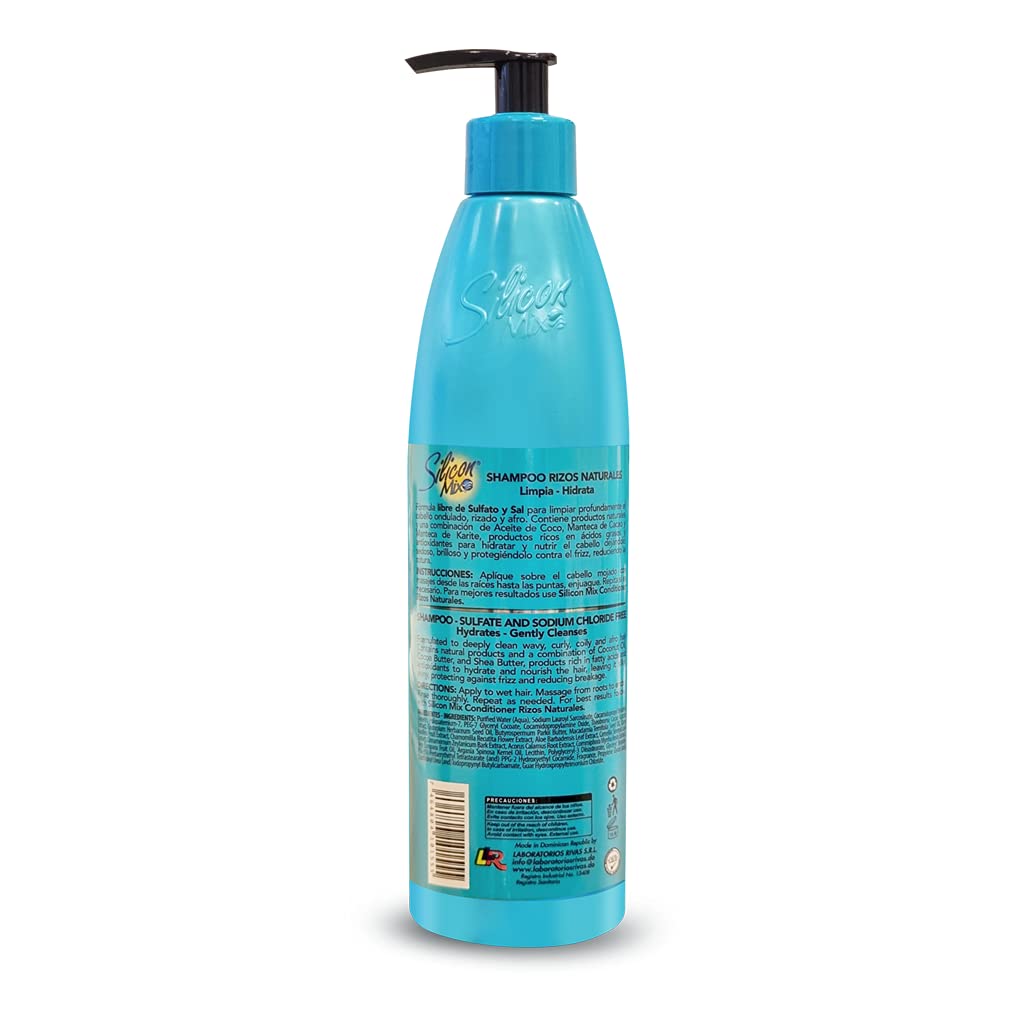 Silicon Mix SULFATE FREE SHAMPOO FOR NATURAL HAIR | RIZOS NATURALES |FOR CURLY AND AFRO HAIR | 16 OZ |