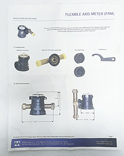 3/4" Master Meter FAM-34 Polymer Cold Water Meter USG Gallons Pulse Output