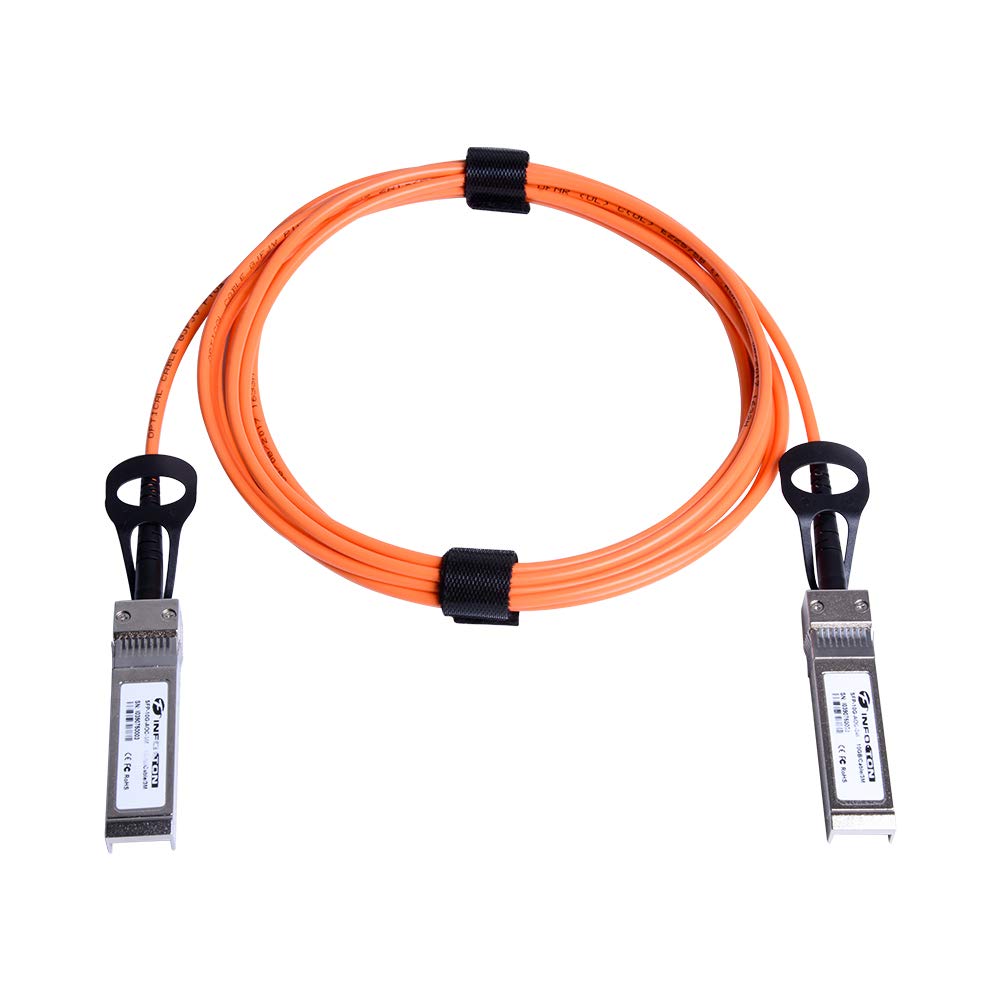 INFOTON 10Gbps Active Optical Cable SFP+ to SFP+,10 GBASE OM2 MMF Fiber AOC Cable with DDM Transceiver Module for Cisco,D-Link,Supermicro,Netgear,Mikrotik and ZTE Devices,7 Meters / 23 Feet