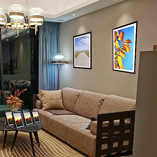 Aynoo 8x16 Picture Frame Load Three 4.5x6.5 (For 5x7 inch)Picture Frame in Black Wooden 8x16 Collage Black Picture Frame Multiple Three 4.5x6.5 (5x7) Pictures or 8x16 without Mat 8x16 Wood Picture Frame