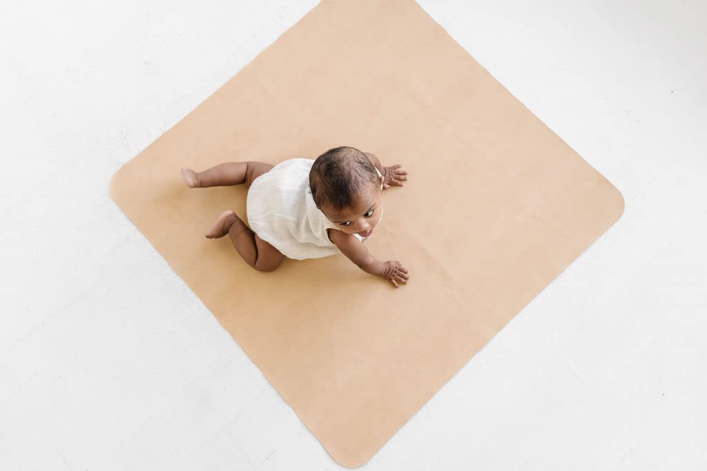 Vegan Leather Splat Mat for Under High Chair/Arts/Crafts, 38” X 38” Wipeable Spill Mat, Water Resistant Floor Mat, Portable Play Mat - Premium Quality