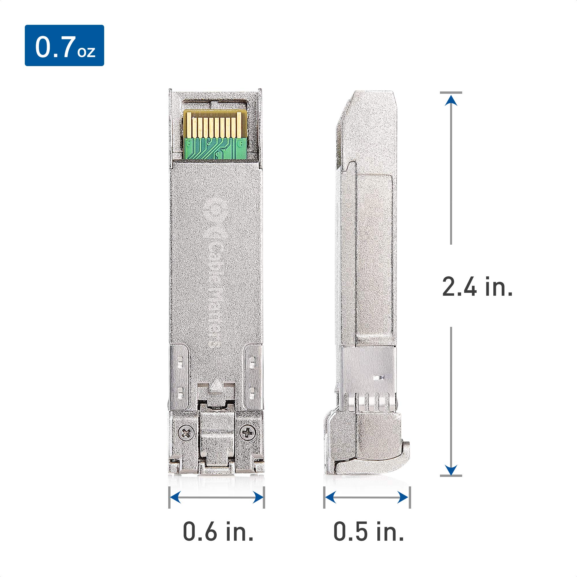 Cable Matters 2-Pack 10GBASE-SR SFP+ to LC Multi Mode 10G Fiber Transceiver Modular for Cisco, Ubiquiti, TP-Link, Huawei, Mikrotik, Netgear, and Supermicro Equipment
