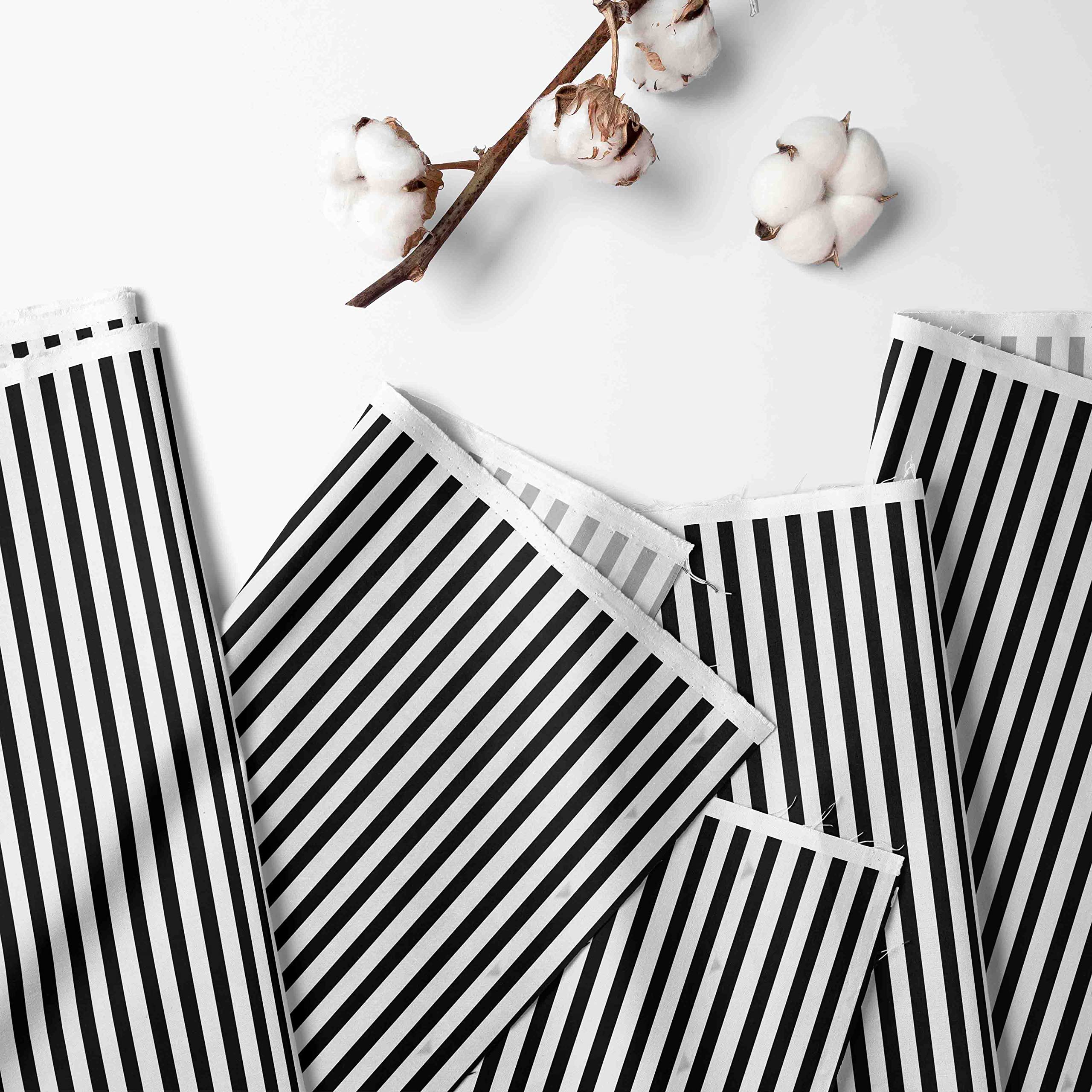 Bacati - Black/White Pin Stripes Crib Fitted Sheet