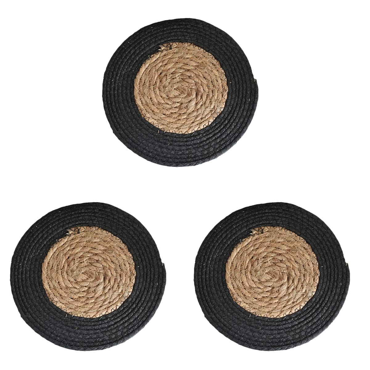 3 pcs placemat Personalized Coasters Woven Coasters for Drinks Jute Place mats Supplies Cup Insulation pad Home Place mat - Dish mat Round Rattan Grass Woven Basin