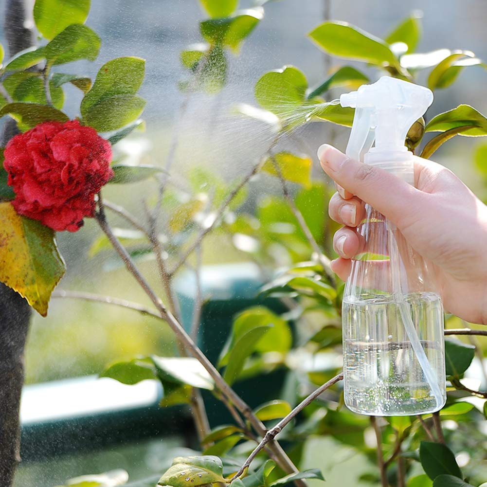 Suwimut 9 Pieces Plastic Spray Bottle, Empty Small 7oz/200ml Clear Spray Bottles, Fine Mist Plastic Refillable Trigger Sprayer for Cleaning Solutions, Hair Care, Essential Oils, Watering Plants