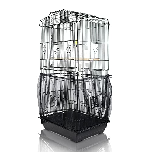ASOCEA Extra Large Bird Cage Seed Catcher Guard Universal Birdcage Cover Nylon Mesh Net for Parrot Parakeet Macaw Lovebird African Grey
