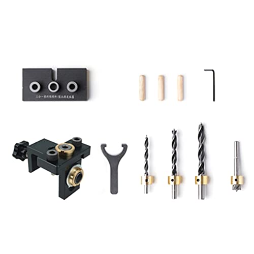 3 In 1 Drilling Locator Puncher Tool Doweling Jig Drill Kit With 8/10/15mm Hole Pocket Hole Jig Kit 3 Holes Joints Tools Woodworking Joinery Tool