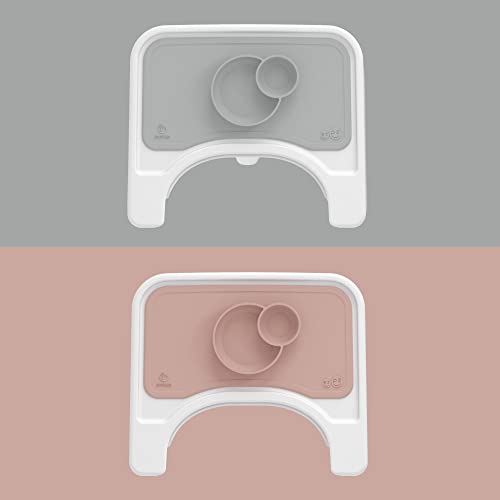 ezpz by Stokke Placemat for Steps Tray, Grey - Perfectly Fits Stokke Steps High Chair Tray - Helps Prevent Messy Mealtimes - Durable, Convenient, Dishwasher & Microwave Safe - 100% Silicone