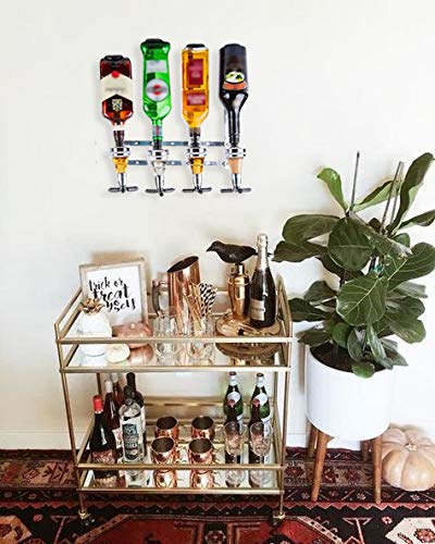 Liquor Bottle Dispenser, 4 Liquor Bottle Dispenser Wall Mount, Liquor Dispenser for Home Bar, Bottle Holder for Alcohol Wall Mount Dispenser