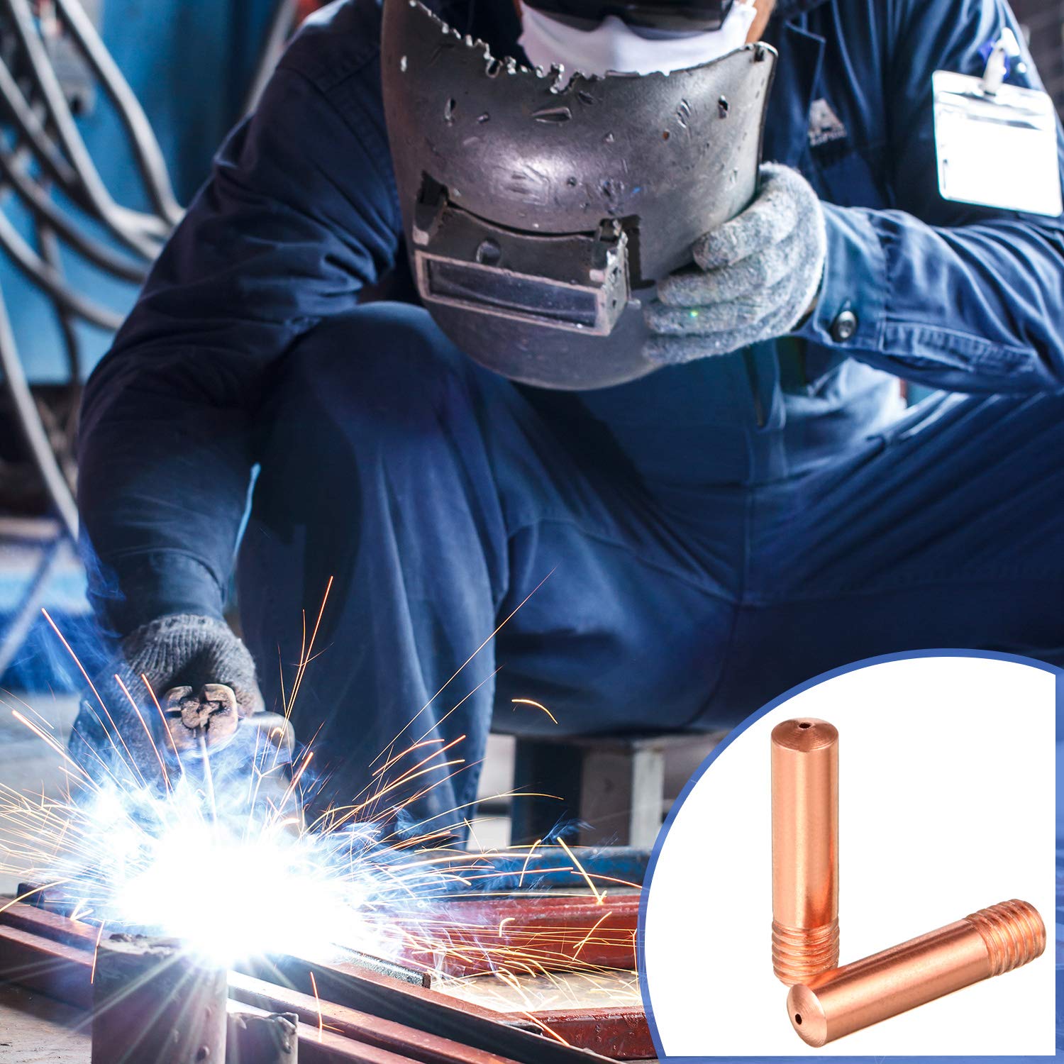 30 Pieces Contact Tip Welding Contact Tip MIG Welder Contact Tips MIG Welding Gun Accessory 0.035 Compatible with Hobart H-9/10-9/10 MIG Welder