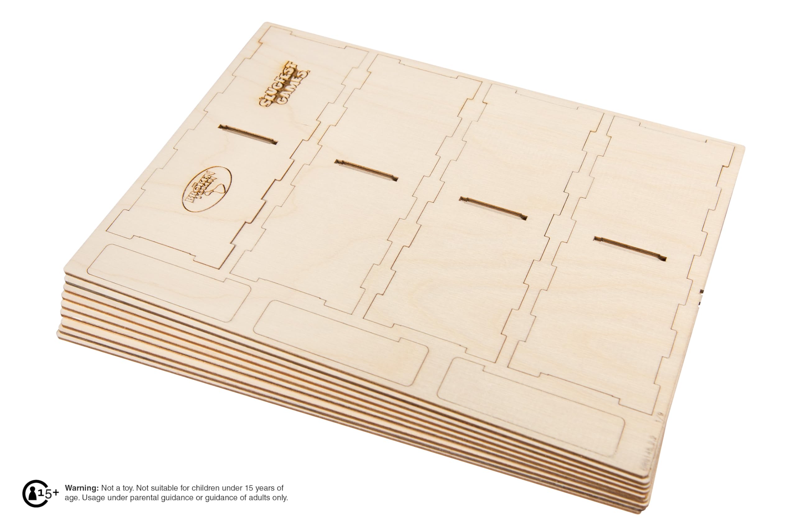 The Broken Token Game Organizer Compatible with Red Dragon Inn: The Character Trove - Wooden Game Organizing Box with Multiple Trays, Dividers and Rows