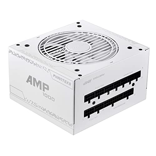 Phanteks (PH-P1000G_WT01) AMP Series 1000W 80PLUS Gold White Edition, ATX Power Supply, Fully Modular, Hybrid Mode, Silent fan, Revolt PRO LINK Certified