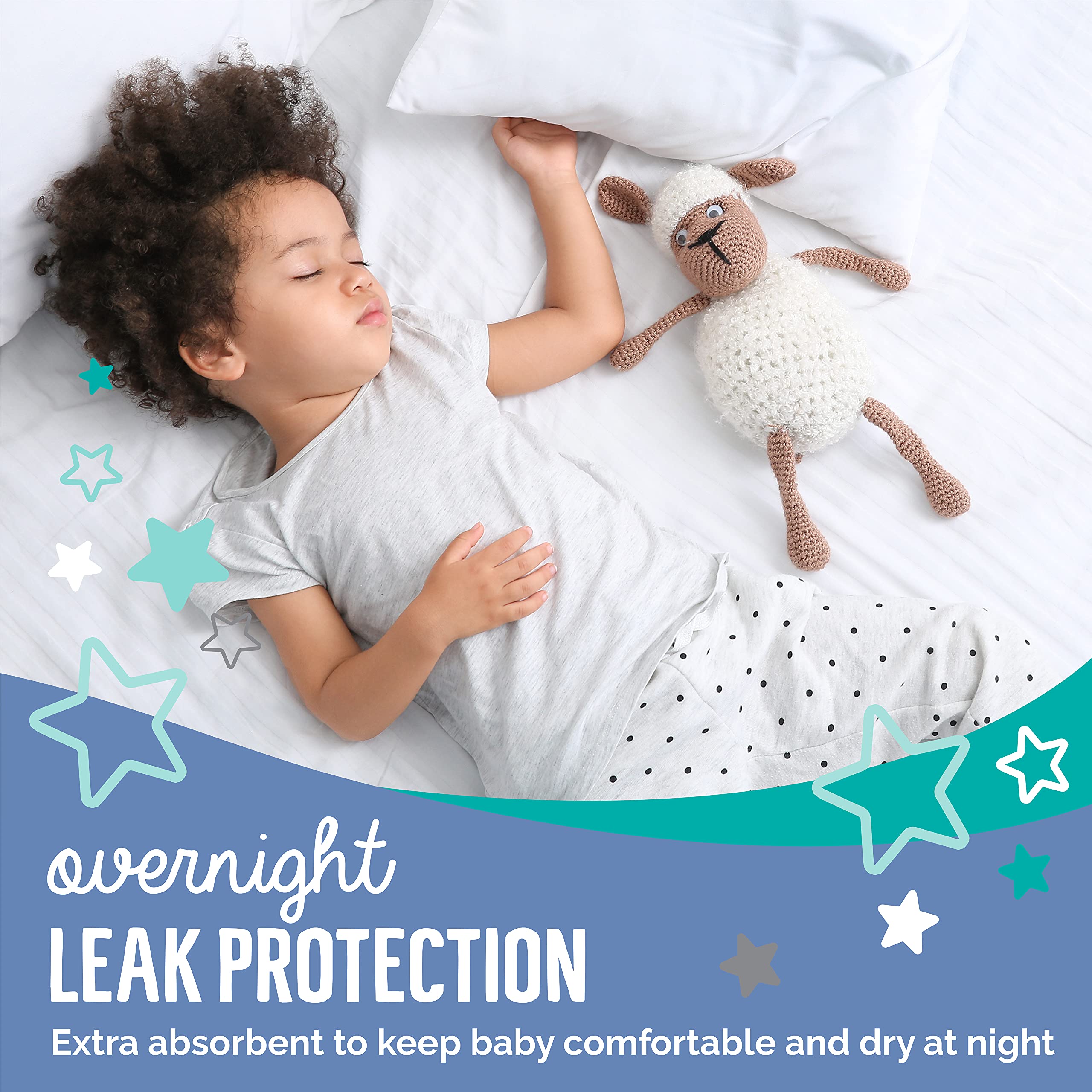 Seventh Generation Overnight Baby Diapers, Sensitive Protection, Size 6, 35+ lbs 17 Count, 4 Count (Pack of 1)
