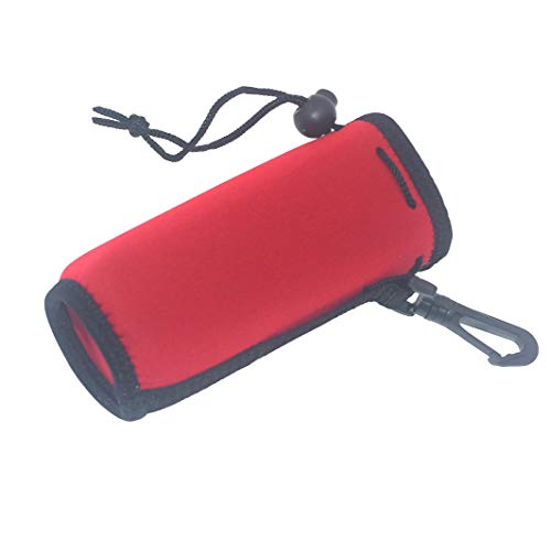 E - Living 500ML (16.9 OZ) Neoprene Water Bottle Drawstring Cooler/Coolie / Cover/Insulator / Holder/Huggie / Sleeve - 3Pack (13 Colors) (red+black+orangee)