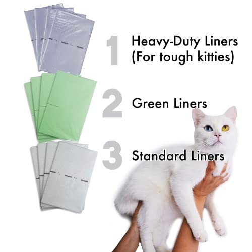 SpeedySift Hooded Cat Litter Box Starter Kit, Includes 56ct Disposable Sifting Liners, Material: Corrugated Plastic Board