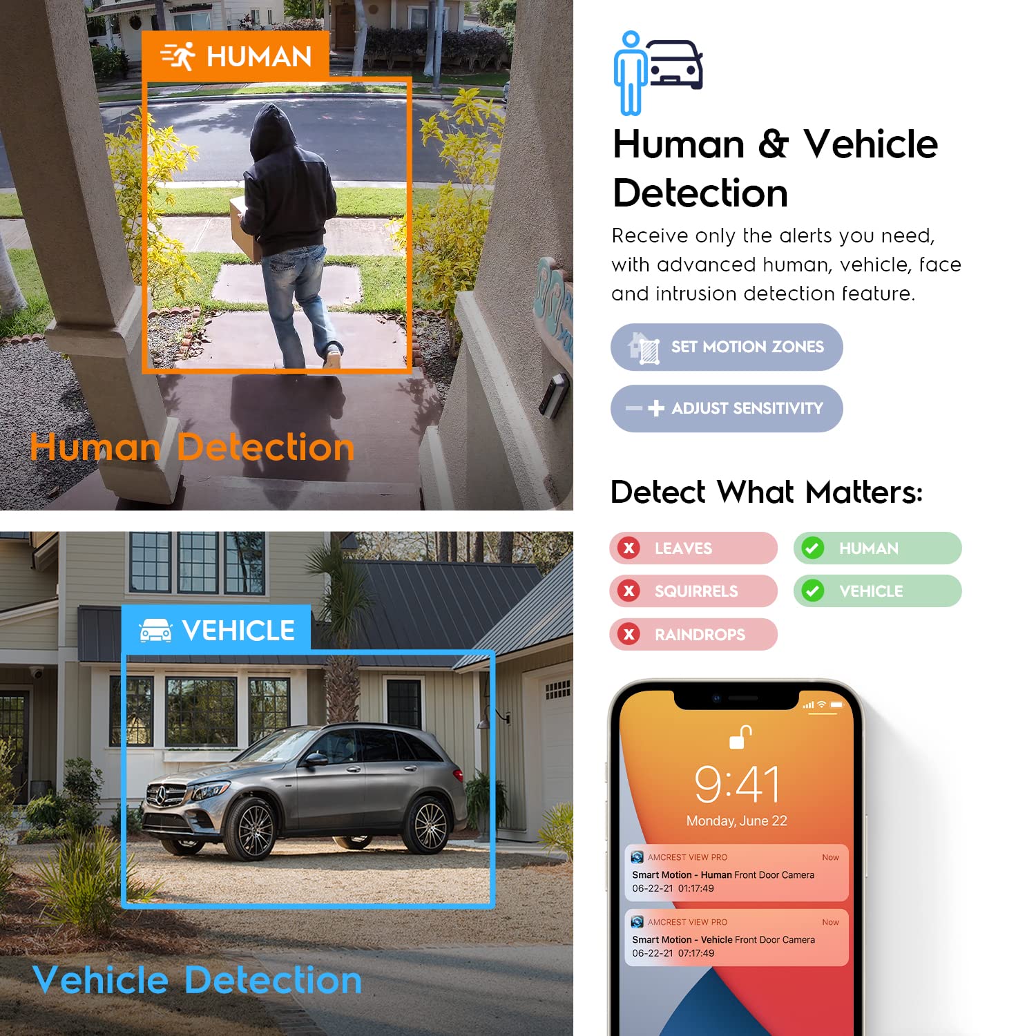 Amcrest UltraHD 4K (8MP) AI Outdoor Security Turret POE IP Camera, 4K @20fps, Face Detection, Vehicle & Human Detection, Spotlight, Built-in Siren Alarm, Built in Microphone, IP8M-TD2685EW-AI