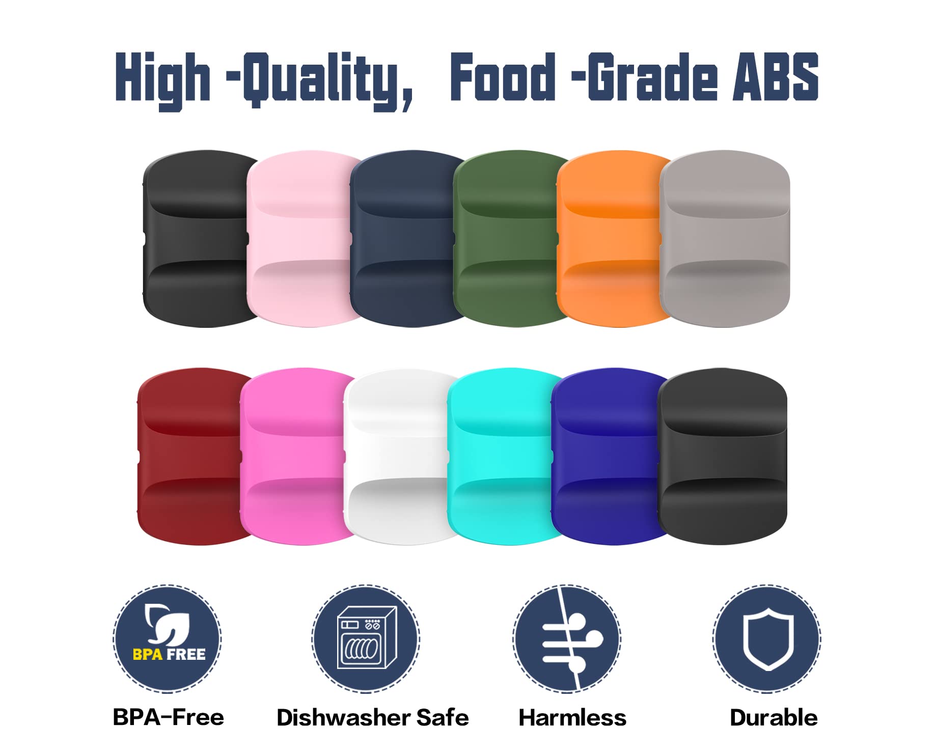 Beonsky 12 Colors New Upgrade Magnetic Slider Replacement Block, Compatible with YETI Lids 10 oz, 14 oz, 16 oz, 20 oz, 26 oz, 30 oz (2*Black)