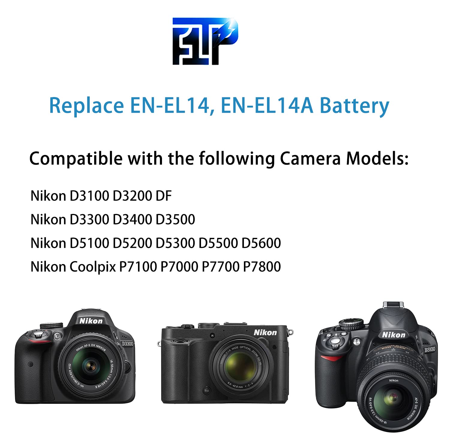 F1TP EH-5 Plus EP-5A AC Power Adapter DC Coupler Kit for Nikon D3100 D3200 D3300 D5200 D5300 D5500 Cameras.