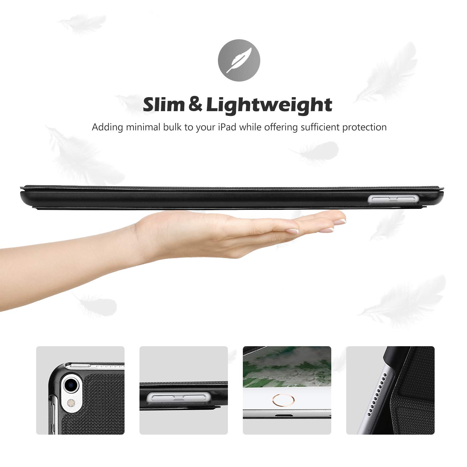 ProCase Cover for iPad Air 3 10.5" 2019 / iPad Pro 10.5 2017 Case, Slim Stand Protective Folio Case Smart Cover for iPad Air 10.5" (3rd Gen) 2019 / iPad Pro 10.5" 2017-Black