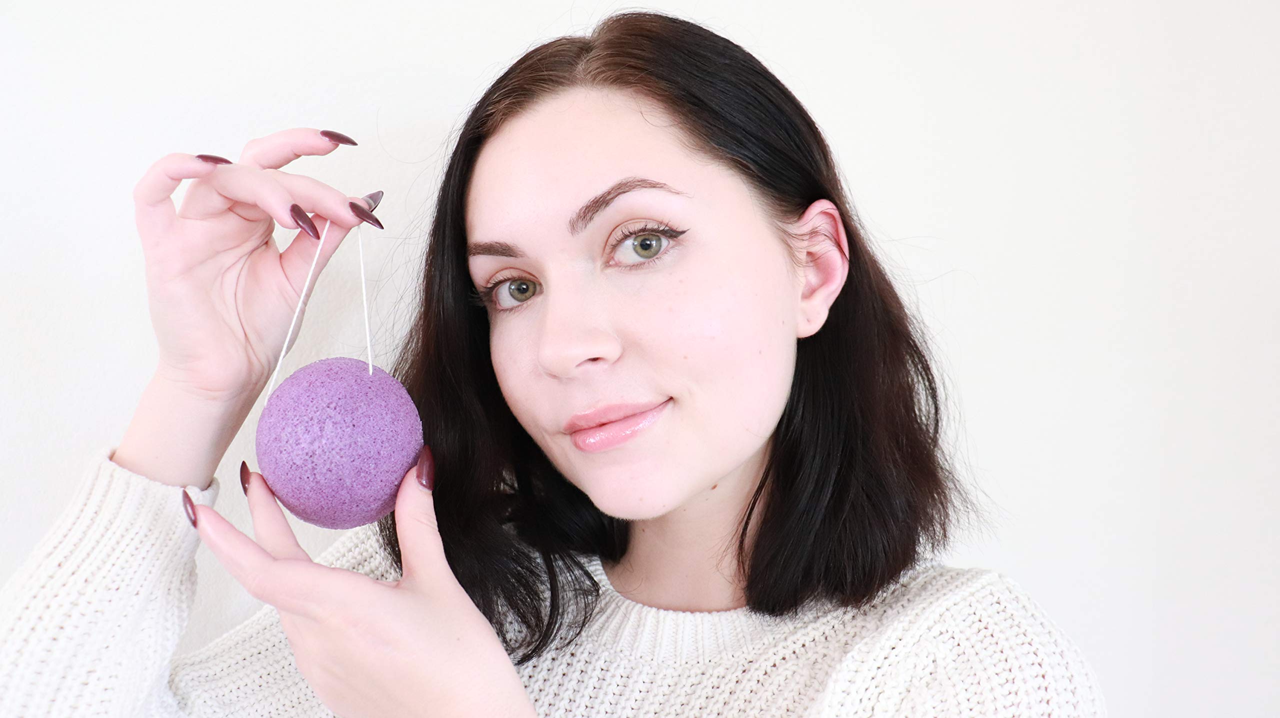 Organic Natural Facial Konjac Sponge and Face Scrubber - Buff Puff for Gentle Face Exfoliation Deep Pore Facial Cleansing Sponge β Aloe Vera, Activated Charcoal, Lavender, Turmeric β 4pc. Set