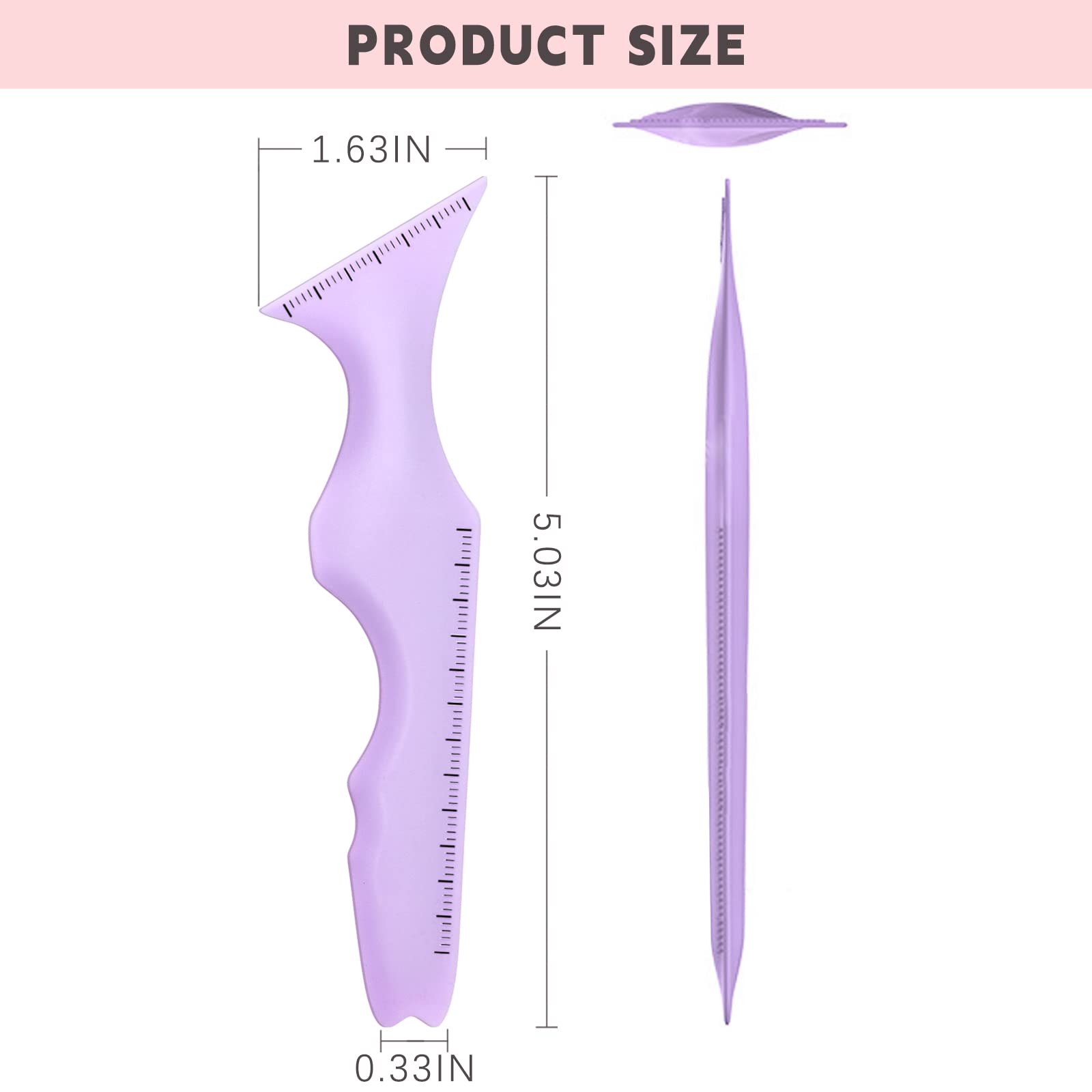 2PCS 5 in1 Eyeliner Stencils Silicone Winged Tip Eyeliner Aid Eyebrow Pencil Stencils Multi-Purpose Eye Makeup Tool for Winged Eyeliner, Defined Eyebrow, Eyelash, Face Contour and Lip Line