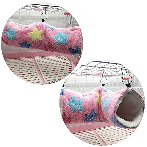 Oncpcare Hanging Tunnel for Small Animals, Hanging Hamster Toys, Sugar Glider Hammock Cage Accessories Bedding for Chinchilla Ferret Squirrel Guinea Pig Rat Playing Sleeping