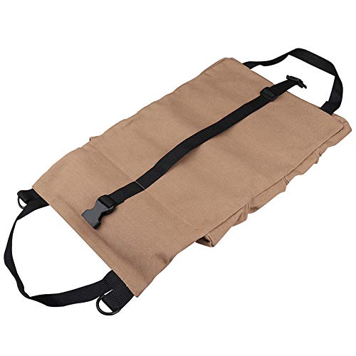 2Sonder Roll Tool Bag, Multi-Purpose Tool Roll Up Bag, 18.5”x11” Wrench Roll Pouch, Foldable Canvas Tool Pocket, Car First Aid Kit, Wrap Roll Storage Bag, Hanging Tool Zipper Case (Khaki)