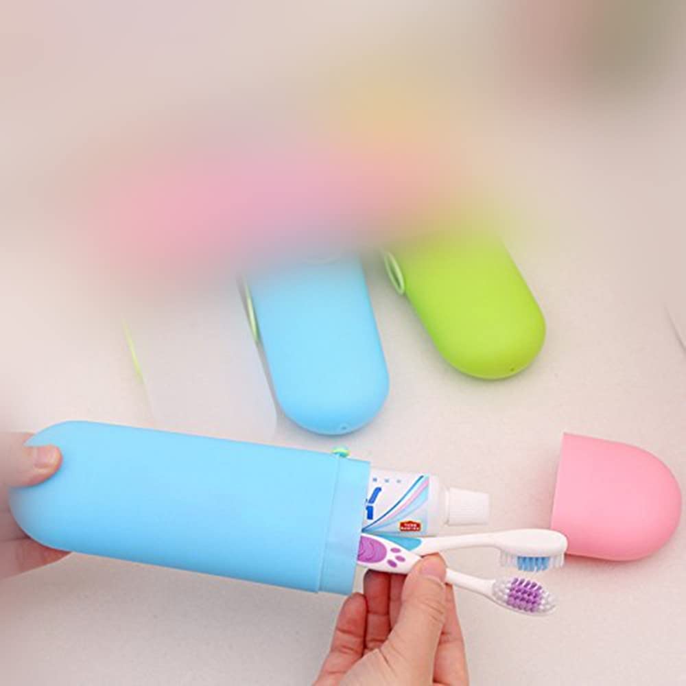 Cafurty 2 Pcs Toothbrush Toothpaste Travel Container Cases, Toothbrush Case Storage Box Holder with Hanger, Portable Spoon fork Storage Case for Travel, Family, Camping