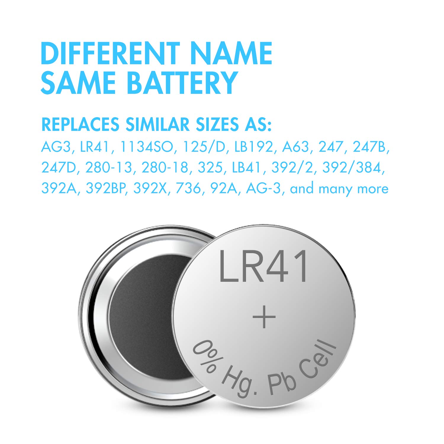 Tenergy 1.5 Volt Battery Button Cell LR41, ag3 Batteries Equivalent, Ideal for thermometers, Watches, Laser Pointers, Small Toys, Portable Electronics, 20 Pack