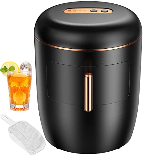33Lbs Ice Maker Countertop, 10 Ice Cube Ready in 8-9 Mins, Crystal Clear Ice, 33Lbs/24H, Self-Cleaning Clear Ice Maker Machine, 2 Sizes Ice Cube Maker, Ice Scoop/Basket/Hook, for Home Camping Party RV