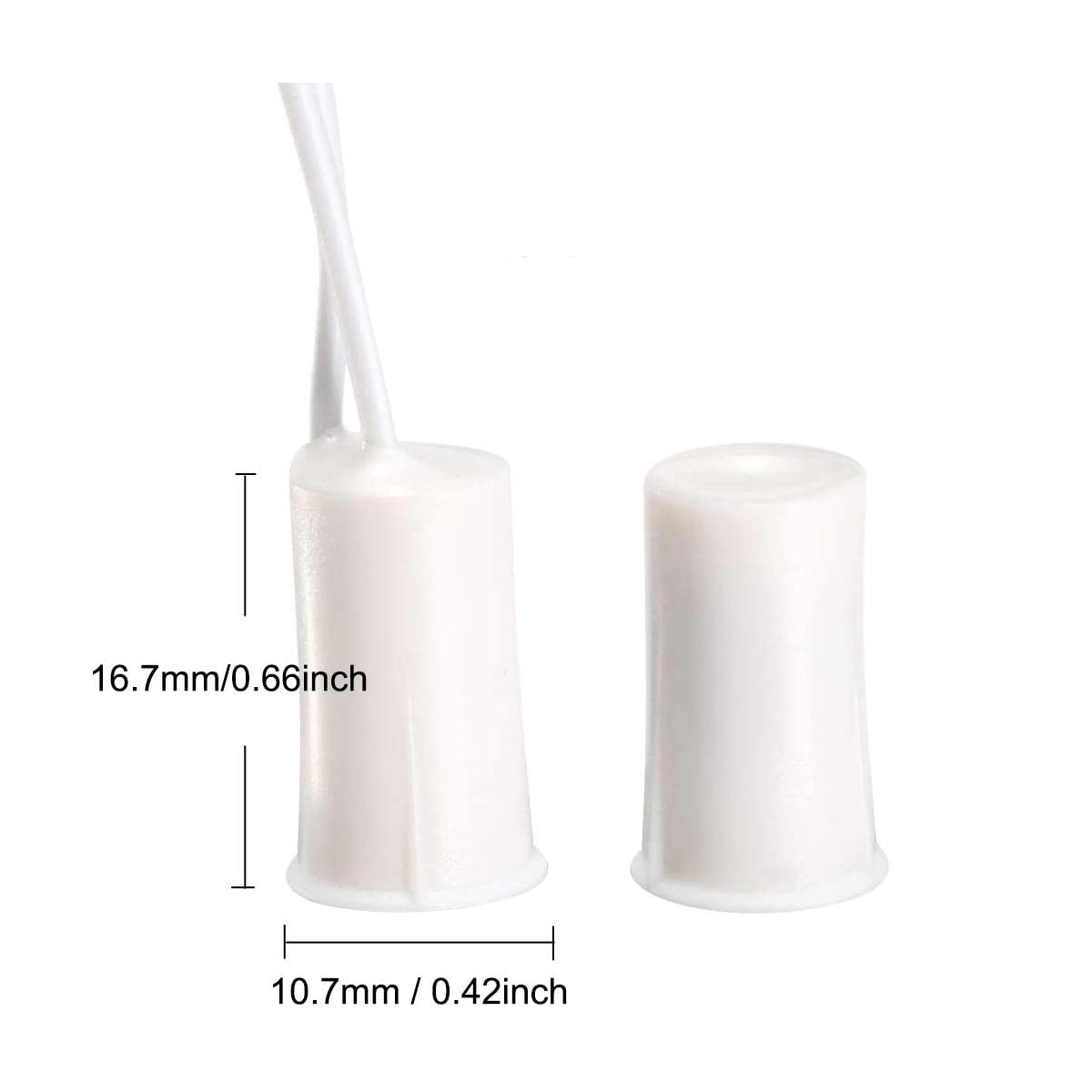 PEN RC-33 NC Recessed Wired Security Window Door Contact Sensor Alarm Magnetic Reed Switch White - (6 Sets)
