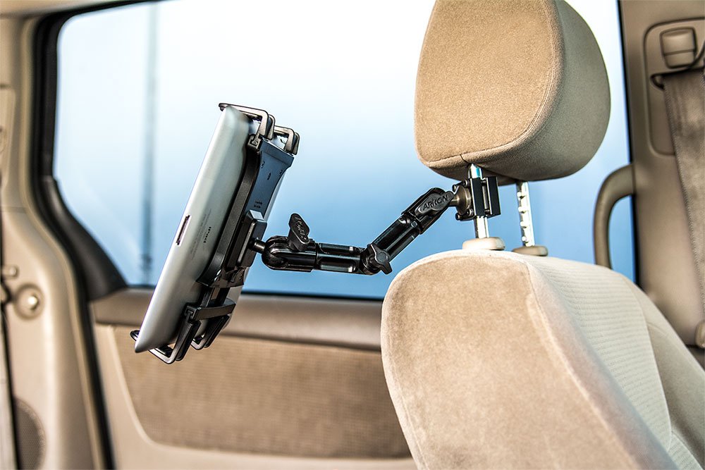 ARKON Mounts Heavy-Duty Slim-Grip Tablet Headrest Mount | Universal Tablet Holder | Adjustable Multi-Angle Arm | Compatible with iPad, Mini, Pro, Galaxy Tab, Kindle, and more
