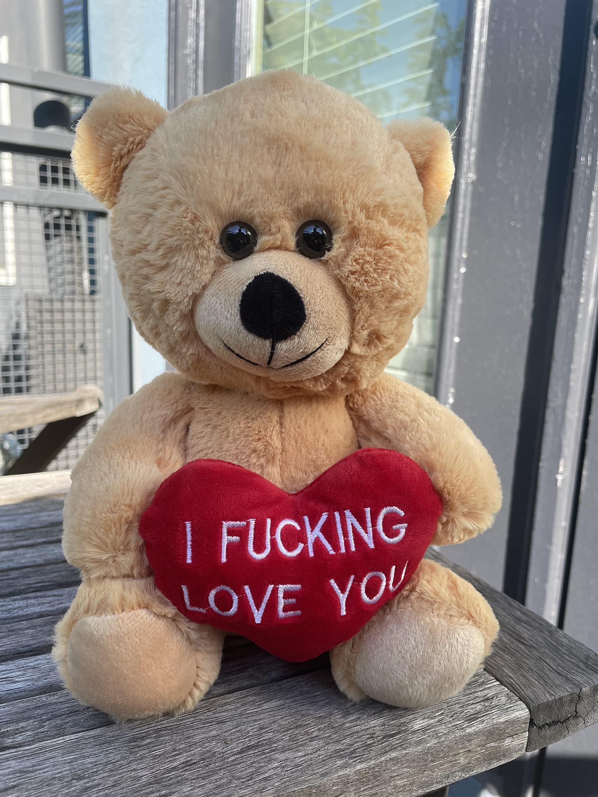 BadBears Cute Teddy Bear – I Effing Love You Teddy Bear for Girlfriend and Boyfriend – Hilarious Valentine’s Day Teddy Bear for Him and Her – 10-inch Tall Funny Stuffed Bear with Bold Message