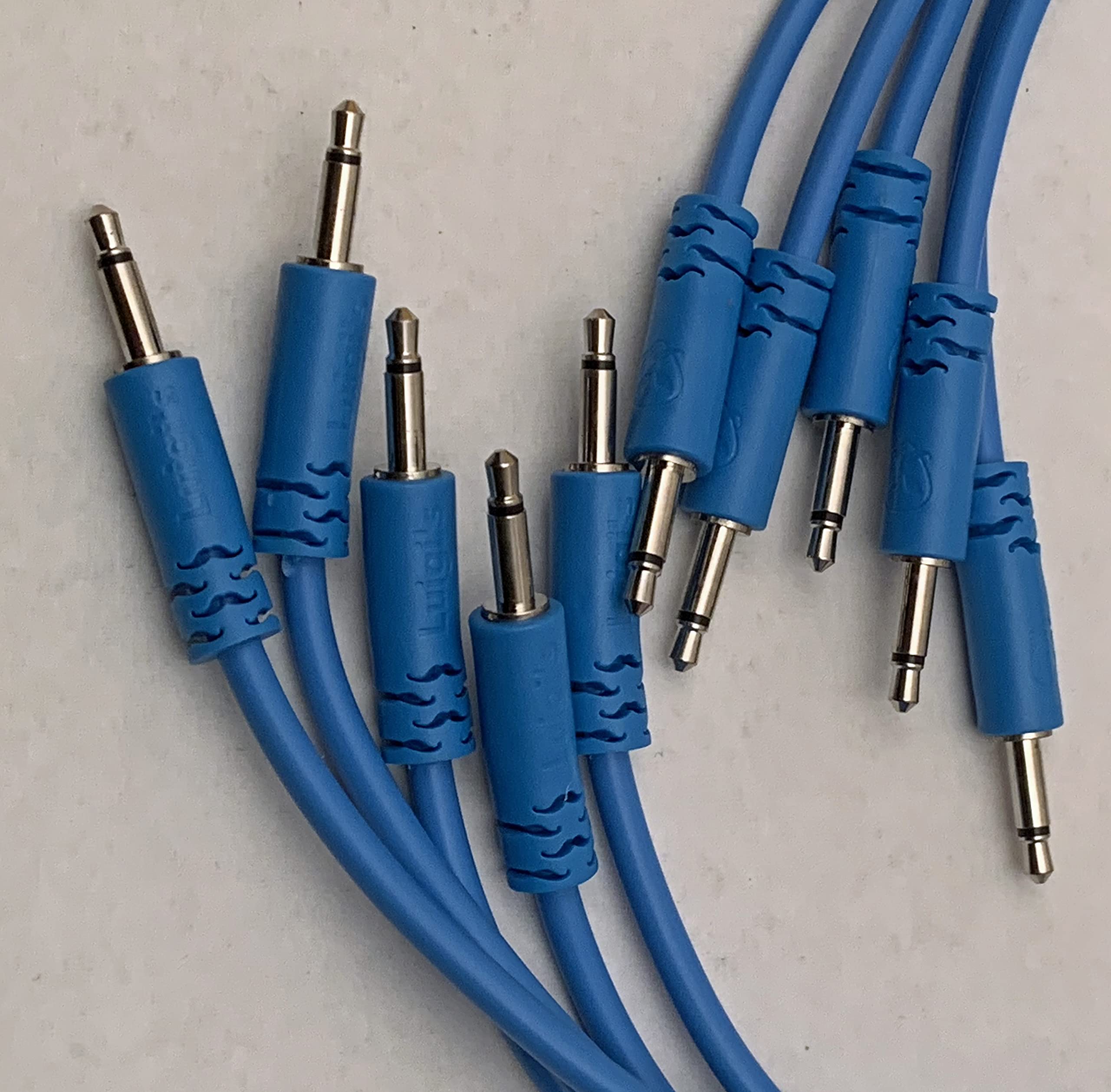 Luigis Modular Supply Spaghetti Eurorack Patch Cables - Package of 5 Blue Cables, 24 (60 cm)
