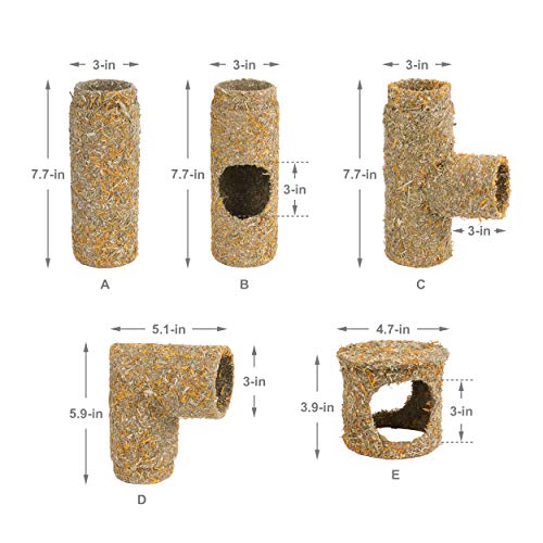 Niteangel Creative & Composable Hamster Tunnel - DIY & Build Unique Tube Burrow as Hideout for Small Sized Animals Like Hamsters Mouse Gerbils Mice (Tunnel)