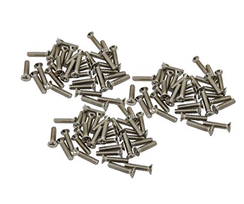 FixtureDisplays® 100PK M4 X 22mm Pitch 0.7mm - Phillips Flat Head Machine Screw (Countersunk) Carbon Steel Nickel Plated Cross Recessed 302232-NPF