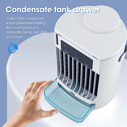 Best Portable Air Conditioner | 4 in 1 Mini Ac Unit Portable - Mobile Air Conditioner with 3-speeds, 3 Mist Modes | Portable Air Cooler for Room Bedroom Office Home Car Tent