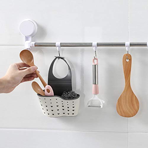 Kitchen Sponge Holder, Kitchen Sink Organizer, Sink Caddy, Sink Tray Drainer Rack, Brush Soap Towel Holder (Beige)