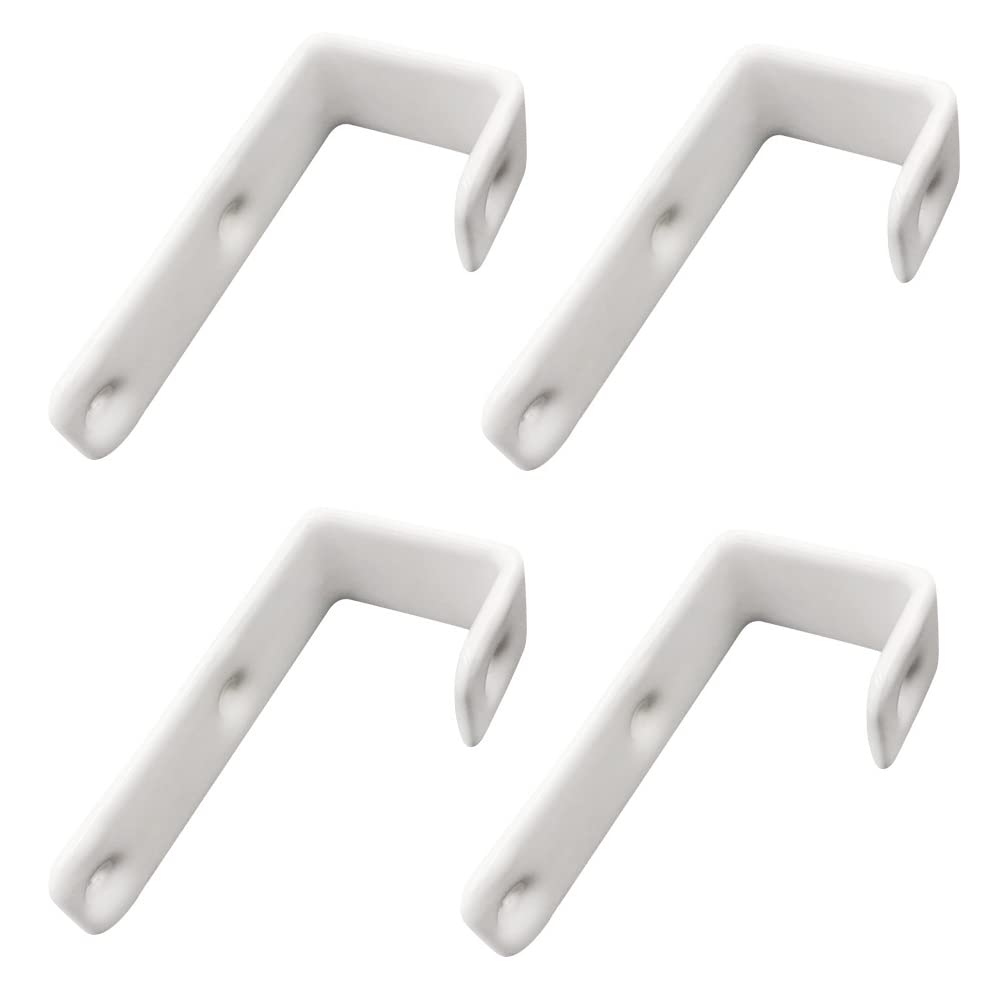 4pcs PVC Coated Bed Ladder Hooks, Iron Bunk Bed Ladder Hooks Brackets,Heavy Duty Hook Brackets for Bed Decoration Tool