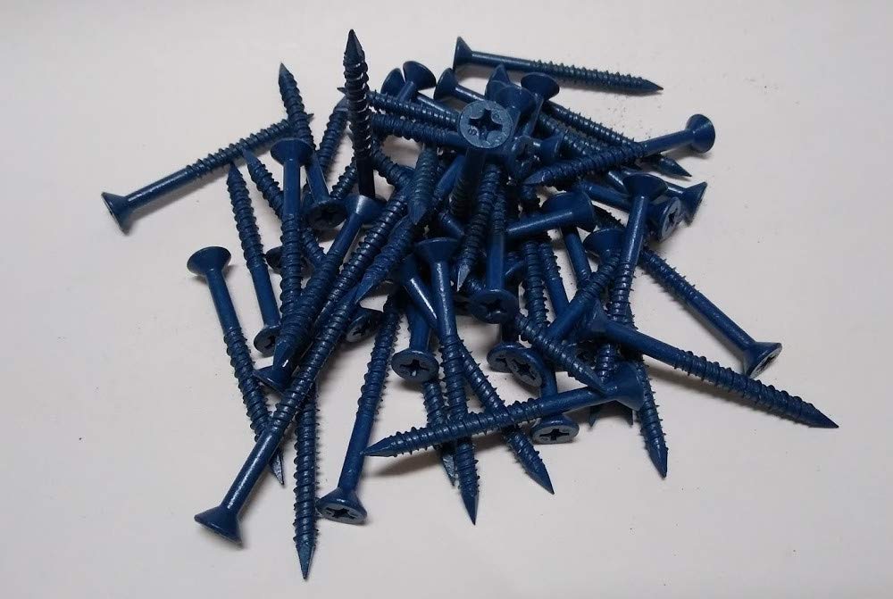 Shorpioen 20-Pack 1/4 x 3 1/4 Phillips Flat Concrete Screw * Drill Bit NOT Included * Blue Perma Seal BC-1452CNPF