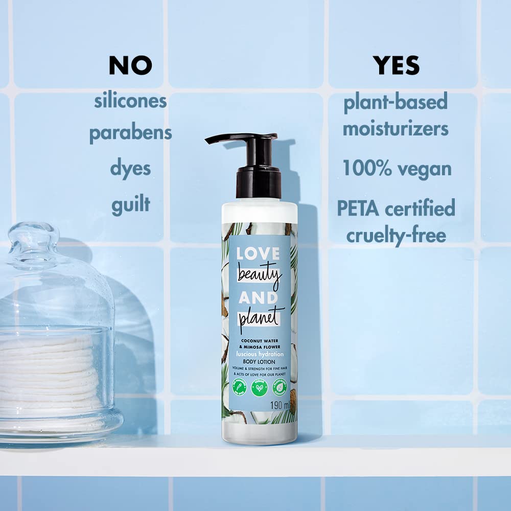Love Beauty & Planet Luscious Hydration Body Lotion Coconut Water and Mimosa Flower 13.5 oz (Pack of 1)