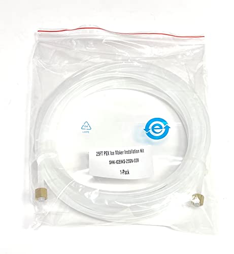 25FT Premium PEX Tubing Ice Maker Water Connector with 1/4" Comp by 1/4" Comp Fitting