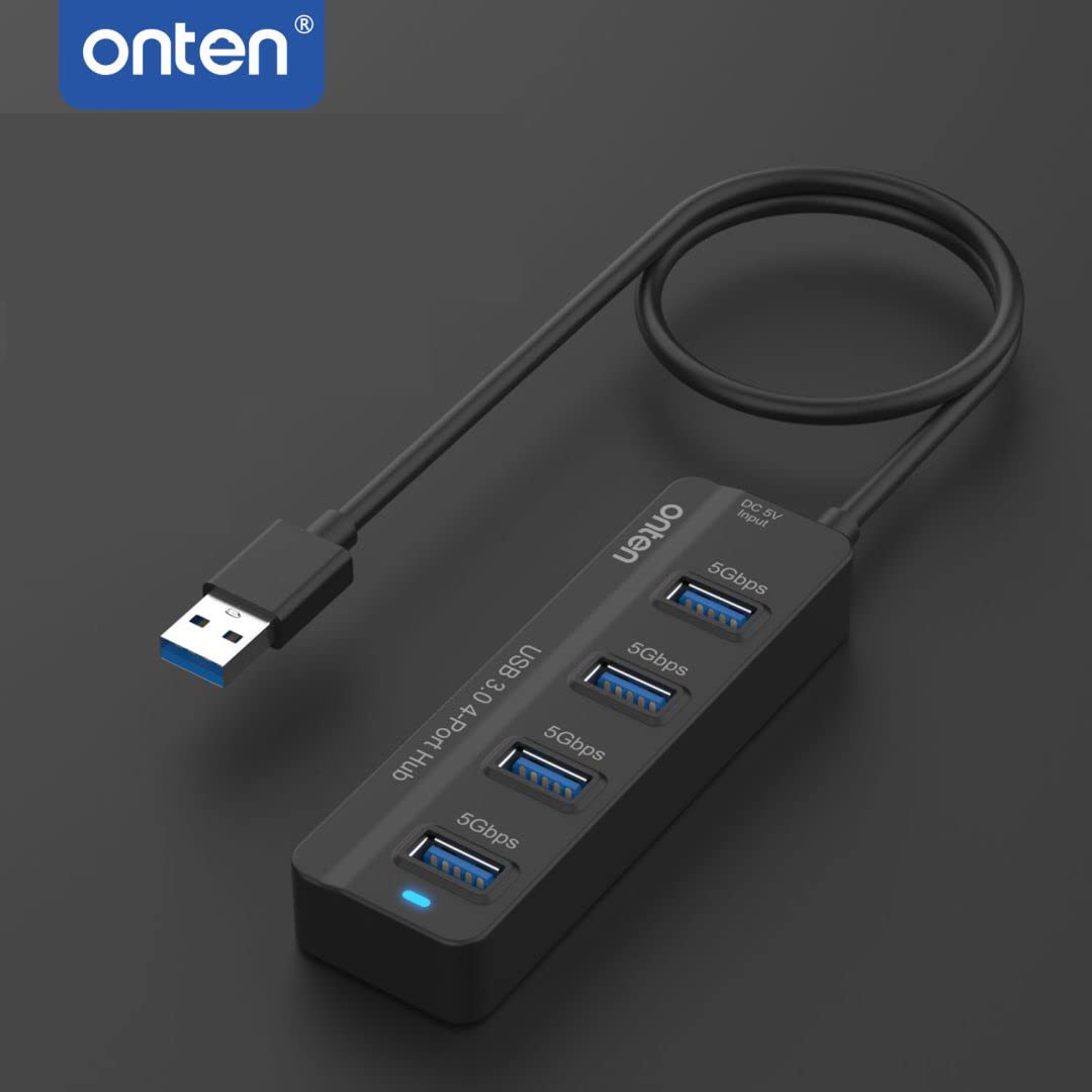 4 port USB HUB, Onten USB 3.0 HUB, USB Splitter with 1.6 ft cable 4*USB3.0 port for laptop MacBook Surface Pro and more USB Devices