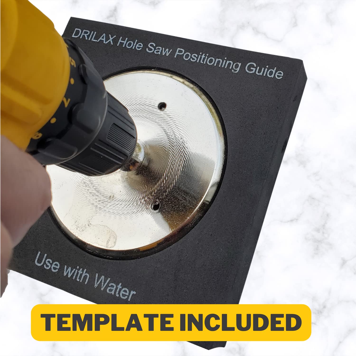 4 1/2 Inch Diamond Hole Saw Drill Bit Quartz Granite Porcelain Ceramic Glass Floor Wall Tiles 4.5 Inch Standard Shank Positioning Template Guide Included