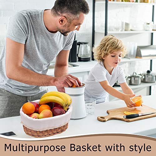 Large Bread Basket for Serving Set - 12x9β Wicker Basket with Removable Liner and Cover Bread Storage and Bread Serving Basket for Homemade Sourdough Bread. Pantry and Fruit Basket by Artizanka