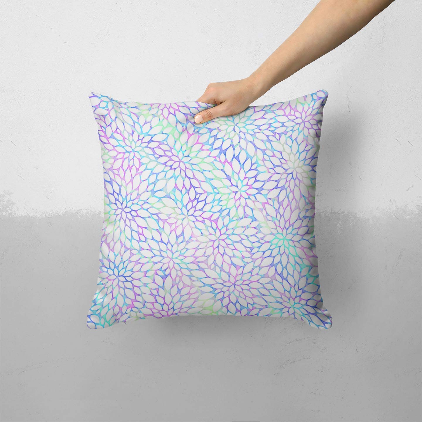 iiRov Iridescent Dahlia v2 - Custom Decorative Home Decor Indoor or Outdoor Throw Pillow Cover for Sofa, Bed or Couch Cushion (Pillow CASE Cover ONLY)